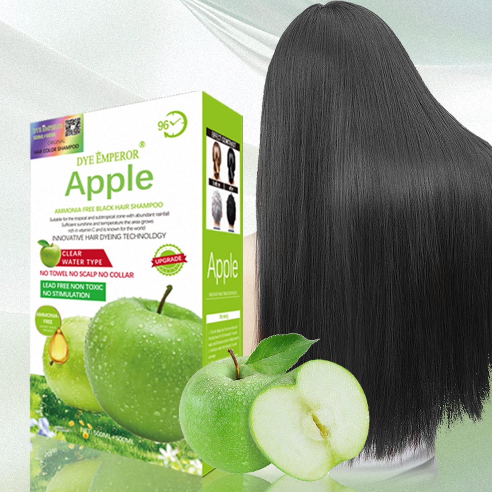 【DYE EMPEROR】APPLE BLACK HAIR SHAMPOO - China Hair Color Manufacturer ...